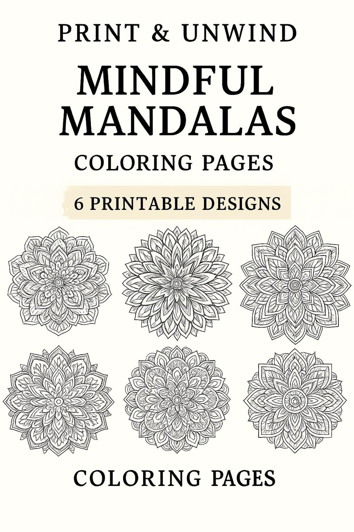 Mindful Mandalas – 6 Printable Coloring Pages for Adults | Relaxing ...