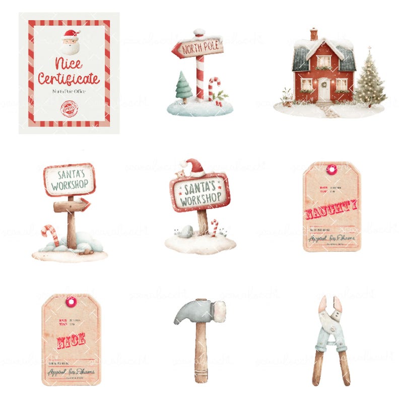 Santa's Workshop Clipart | Elves Building Toys | North Pole Factory ...