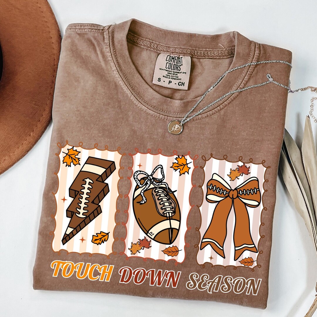 Comfort Colors Football Shirt: Retro Game Day Tee, Touch Down Season - Etsy