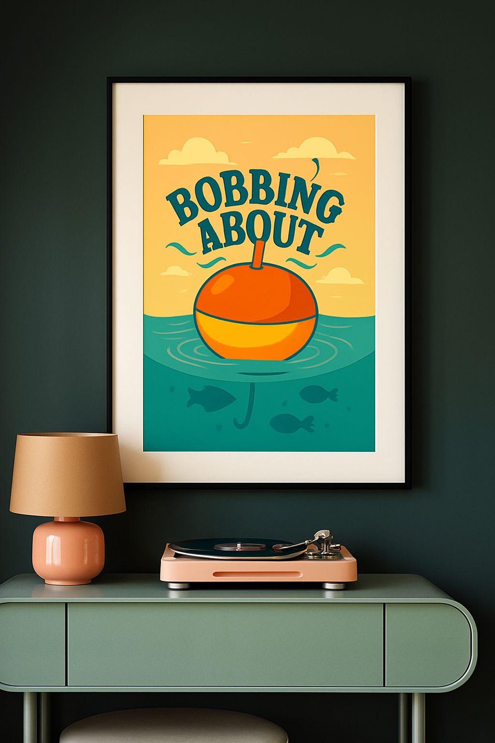 Bobbing About - Fishing Float Digital Print - Whimsical Nautical Wall ...