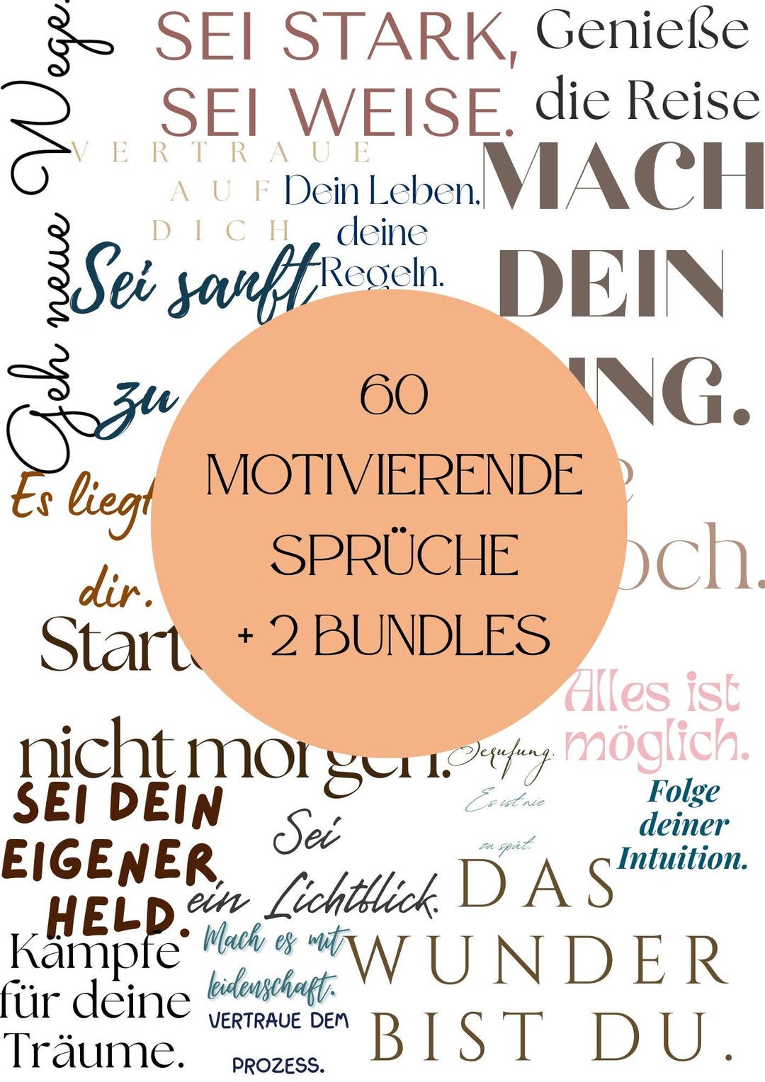 Positive Affirmations Poster Set - 60 Motivational Quotes + 2 Bundles ...