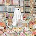 Halloween Ghost Puzzle in Library: Adorable Floral Ghost Surrounded by ...