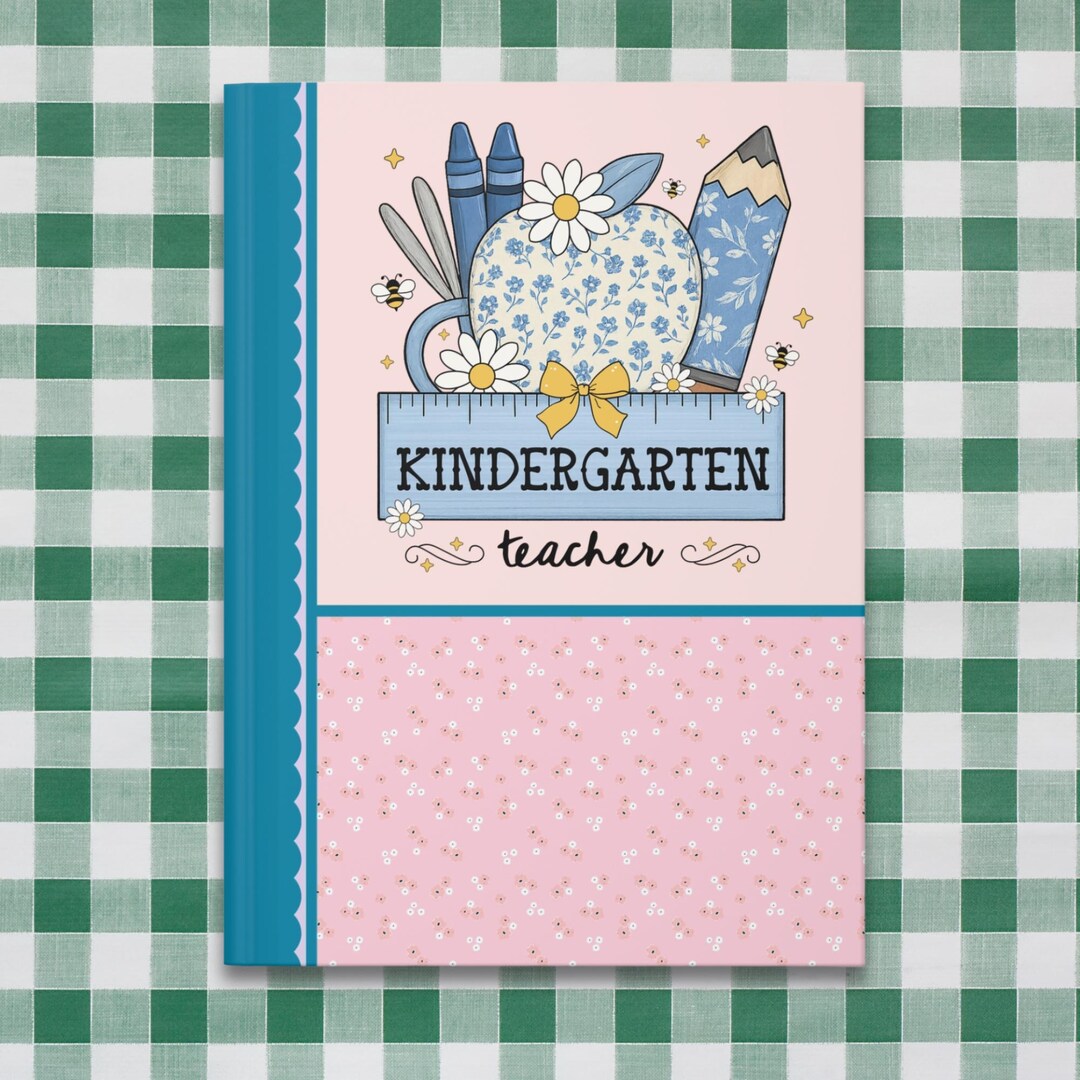 Kindergarten Teacher Flower Notebook With Floral Apple, Cute ...