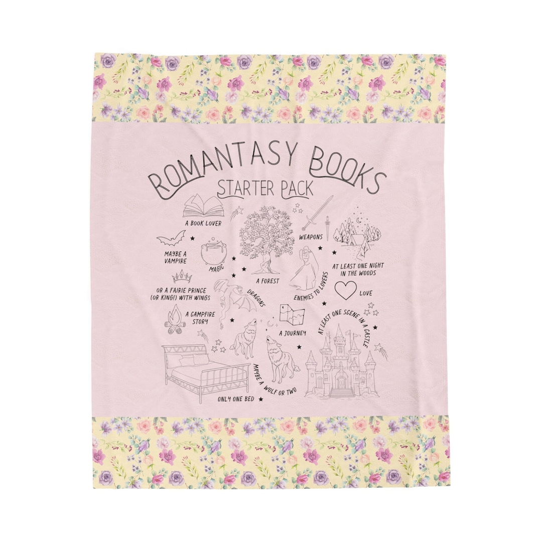 Book Lover Gift Idea for Fantasy Romance Reader: Bookish Romantasy Reader Starter Pack Blanket ...