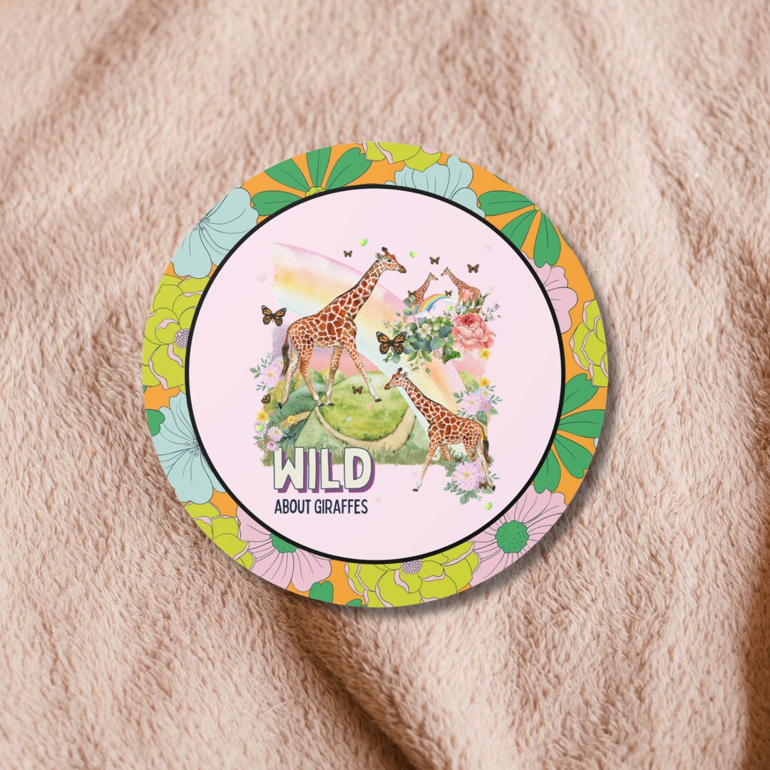 Silly Giraffe Sticker for Animal Lover: Wild About Giraffes Kitschy ...