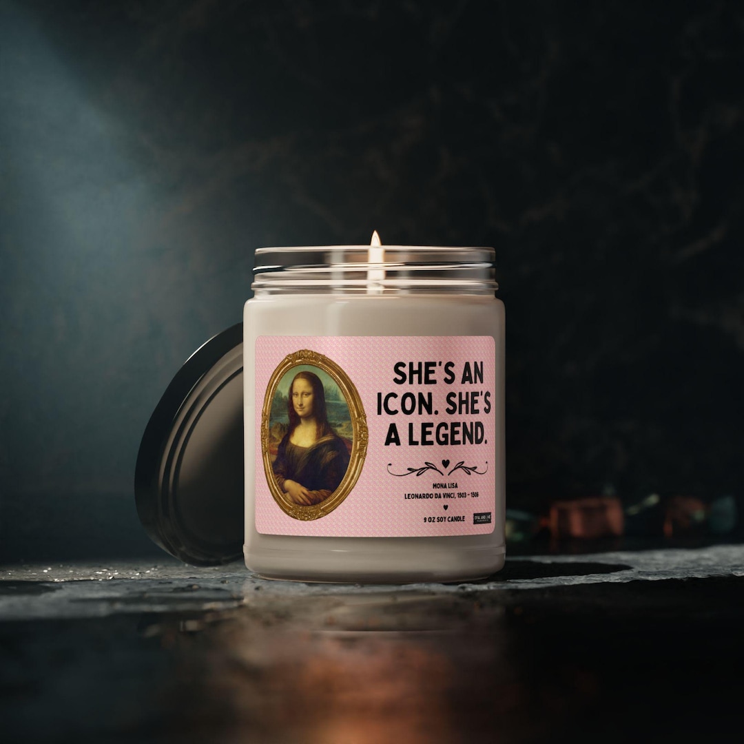 Mona Lisa Art History Candle for Humanities Major or Artist Who Loves ...