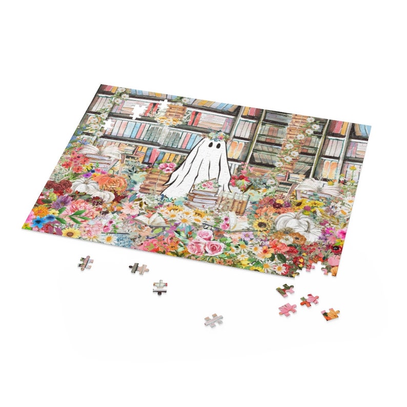 Halloween Ghost Puzzle in Library: Adorable Floral Ghost - Etsy