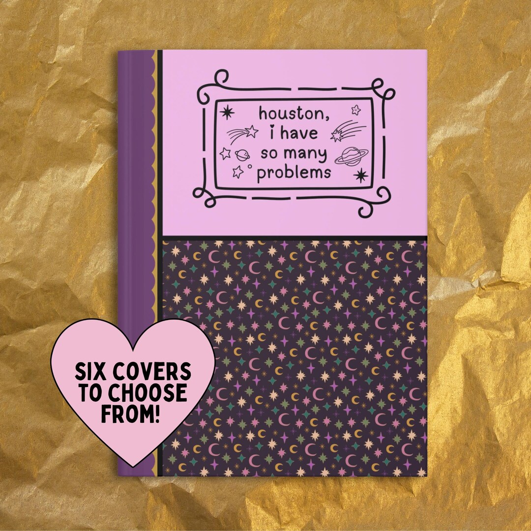 Cute Celestial 90s Vibe Notebook With Moons, Funny Saying Journal With ...