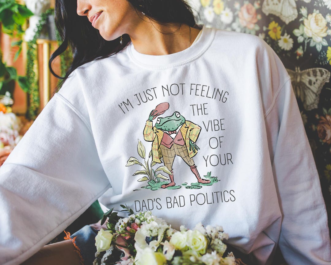 Funny Political Sweatshirt for Leftist, Silly Cottagecore Toad Shift ...