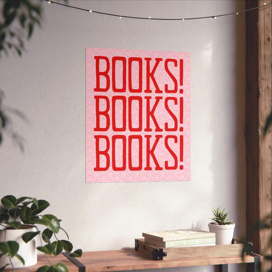 Book Lover Poster for Librarian or Reading Teacher, Cute Birthday Gift ...