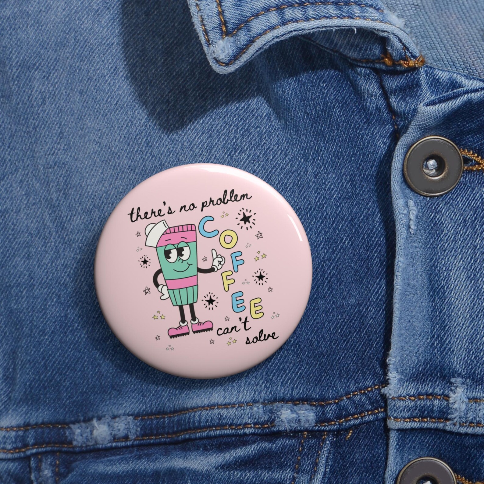 Silly Coffee Lover Pin Button, New Mama Who Loves Coffee, Cute Funny ...