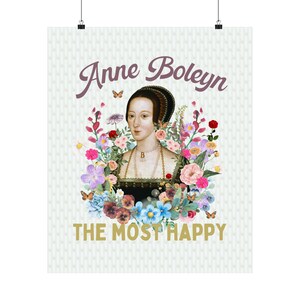 Floral Anne Boleyn Poster, History Lover or History Teacher Classroom ...