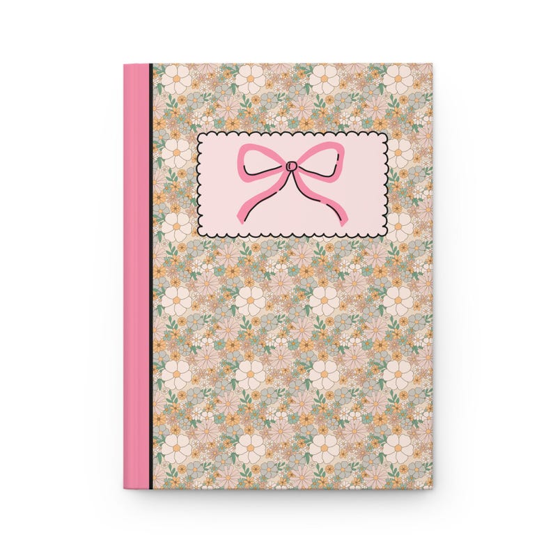 Sweet Cottagecore Notebook With Cute Doodle Bow, Hardcover Lined ...