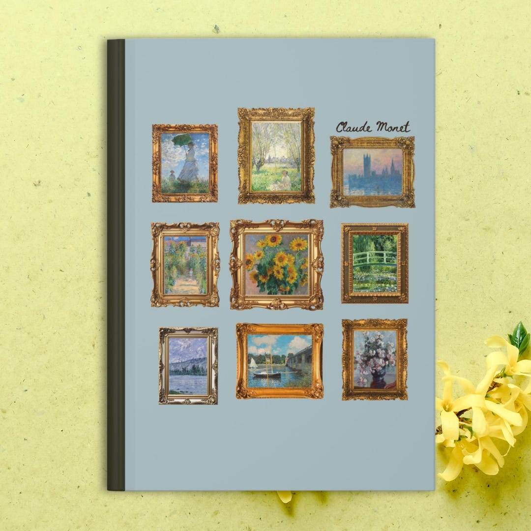 Pretty Claude Monet Art History Hardcover Notebook: Cute European Art ...