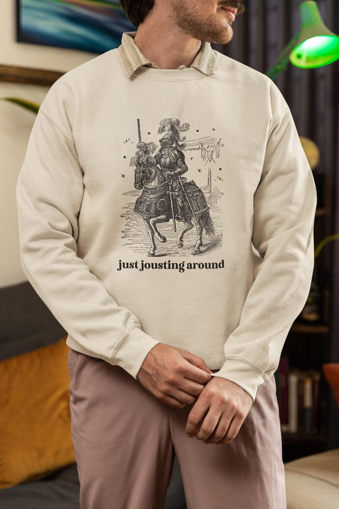 Medieval History Sweatshirt With Funny Saying: Just Jousting Around ...