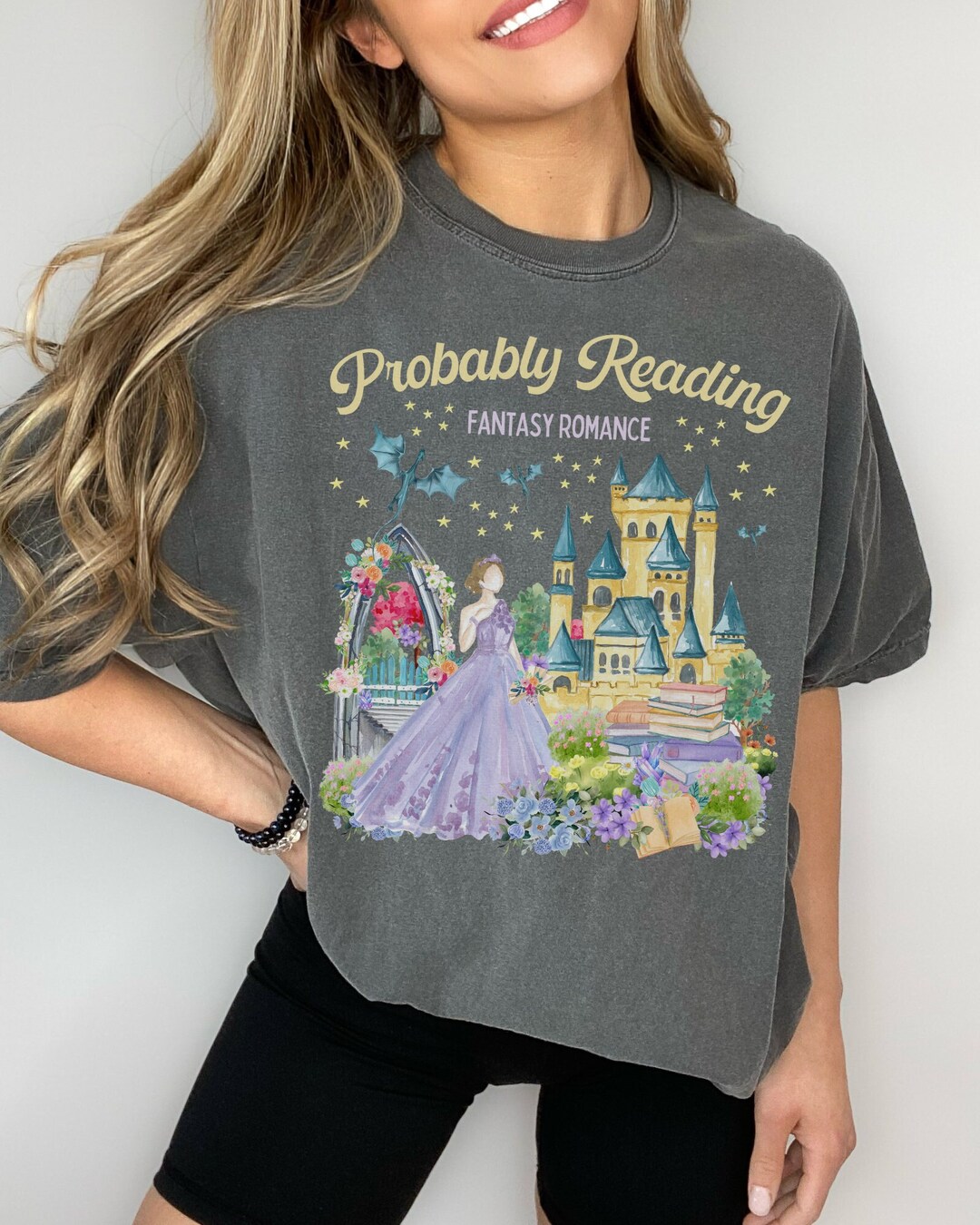 Bookish Whimsigoth Tee Shirt for Fantasy Romance Reader: Fantasy ...