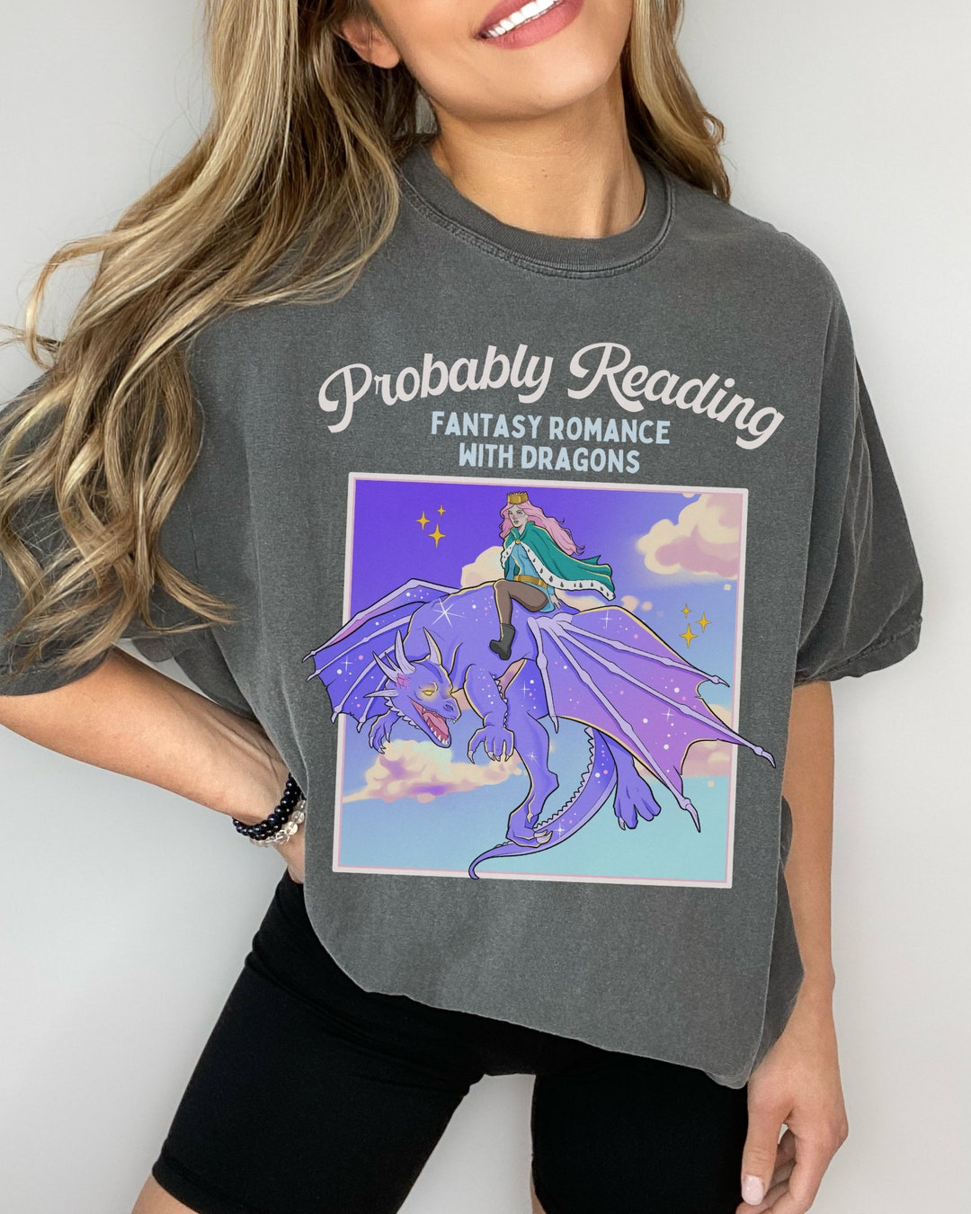 Colorful Fantasy Romance Reader Tee Shirt for Book Lover: Romantasy ...