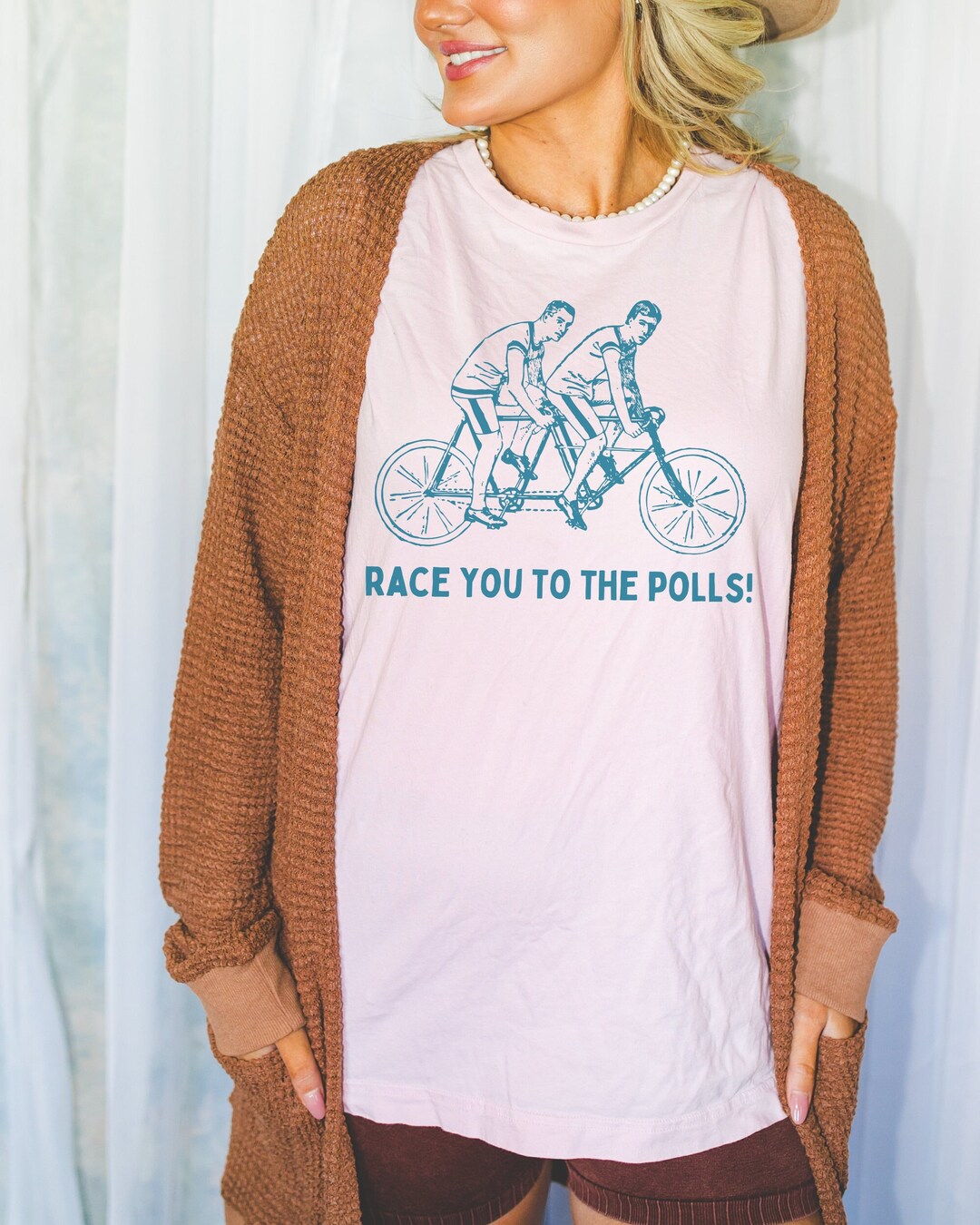 Funny Election Day Tee Shirt for Democrats Who Like to Vote: Race You ...