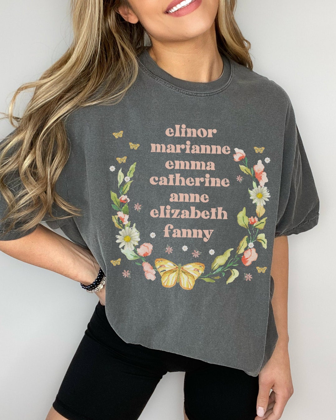 Jane Austen Tee Shirt: Cozy Cottagecore Shirt With Names of Jane Austen ...