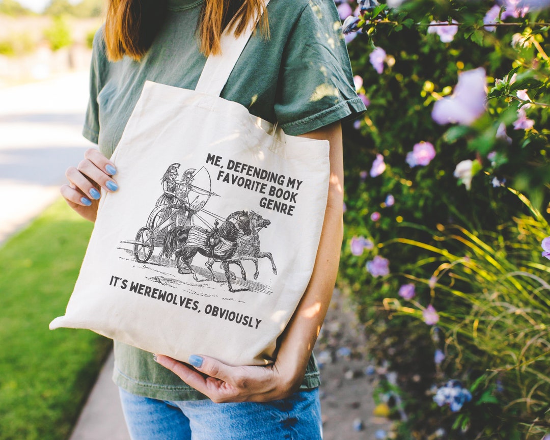 Funny Paranormal Romance Tote Bag, Book Lover Gift Idea: Me, Defending ...