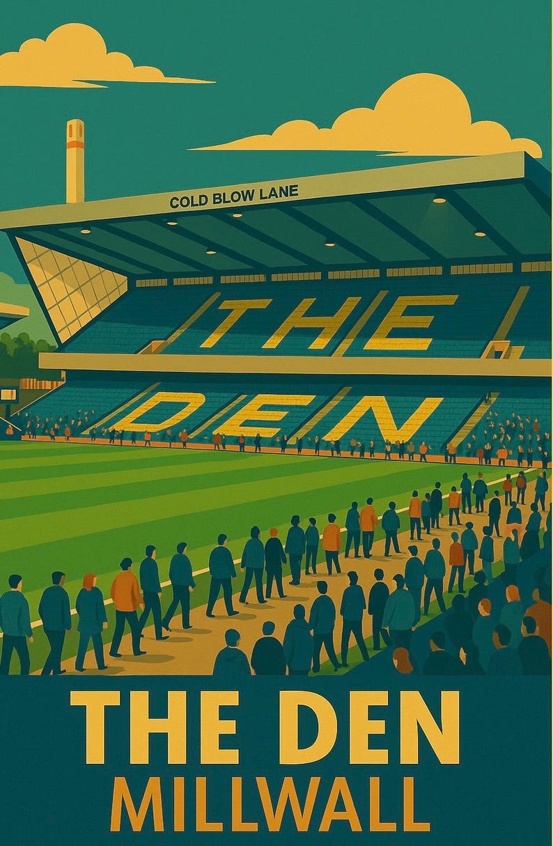 The Den - Millwall Football Stadium Art Print - Etsy UK