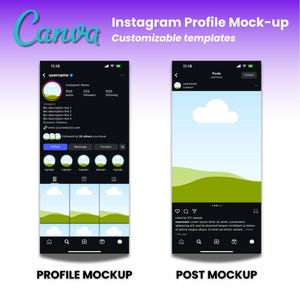 UPDATED! 2025 Instagram Profile Mock-up Editable Canva Templates ...