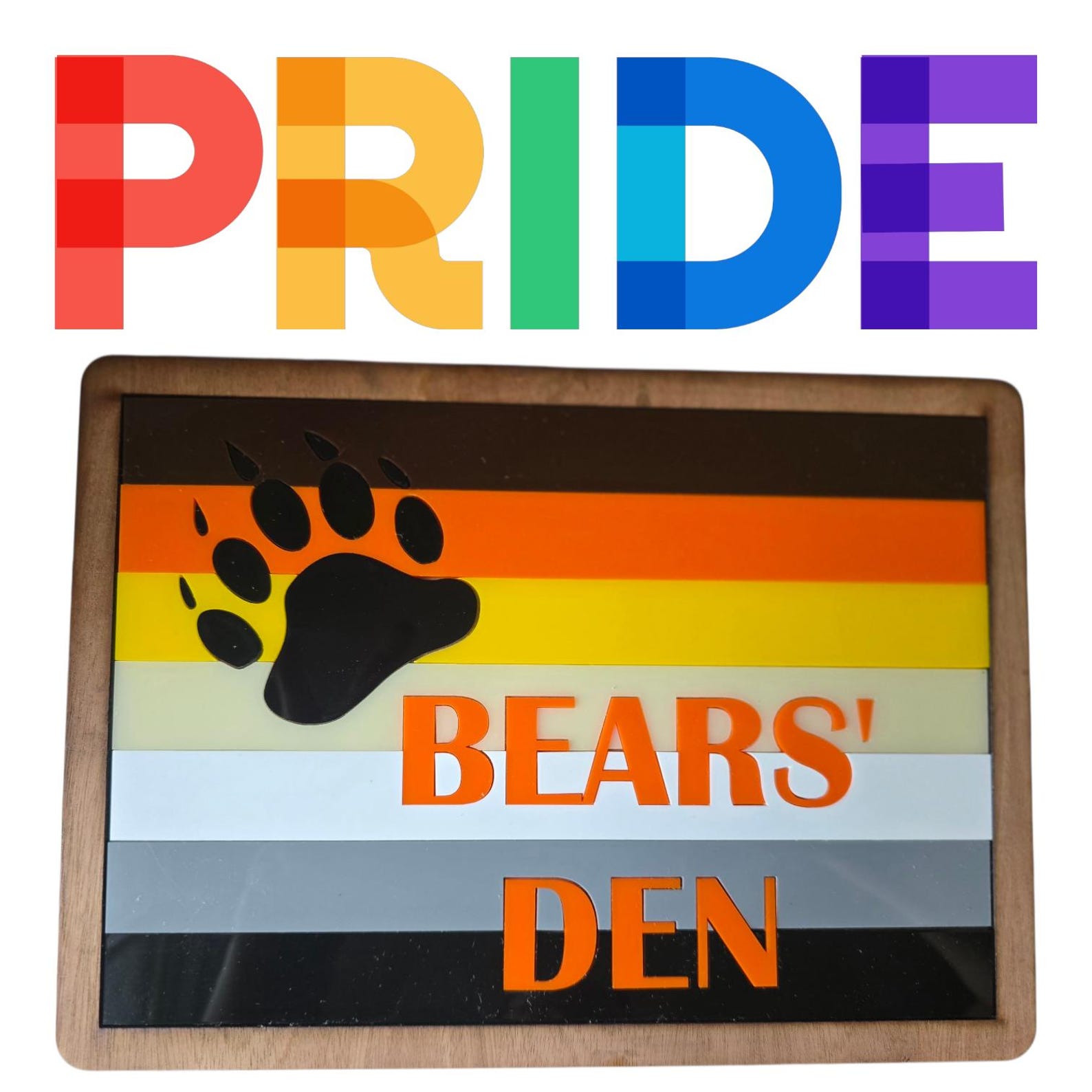 Bears Den Sign With Bear Pride Flag Background - Etsy