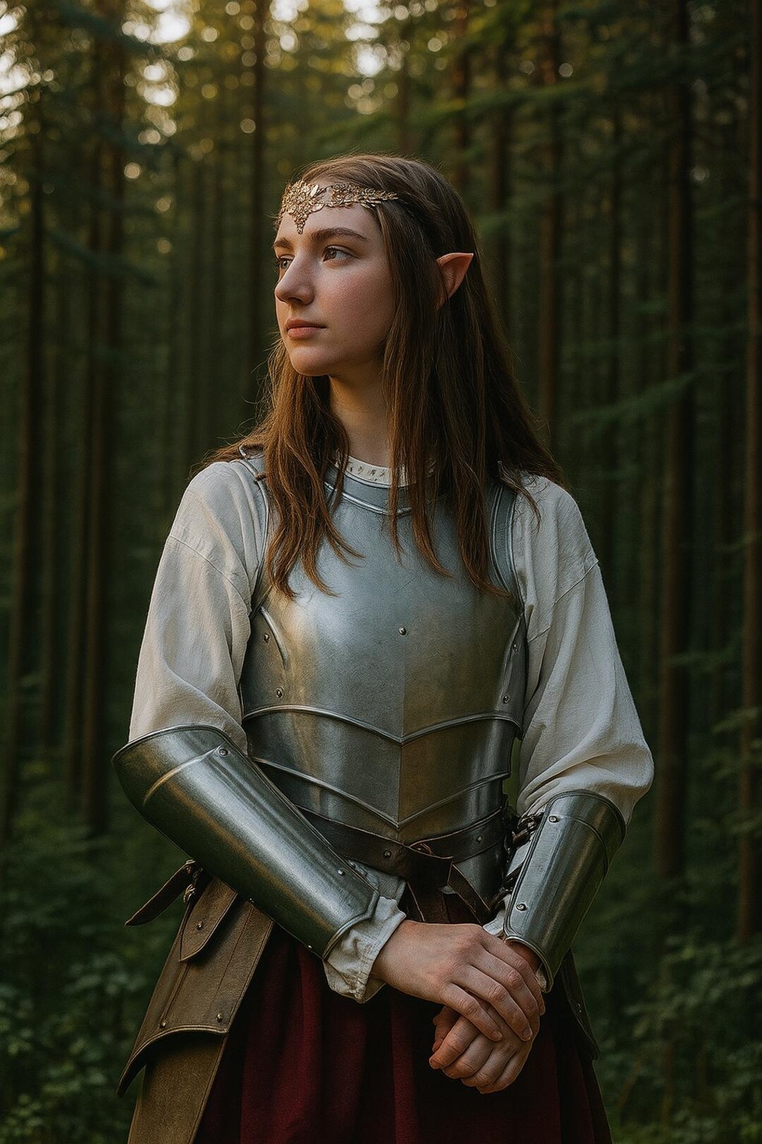 Medieval Female Half Armor - Cuirass Lady Armor Jacket With Pauldrones ...