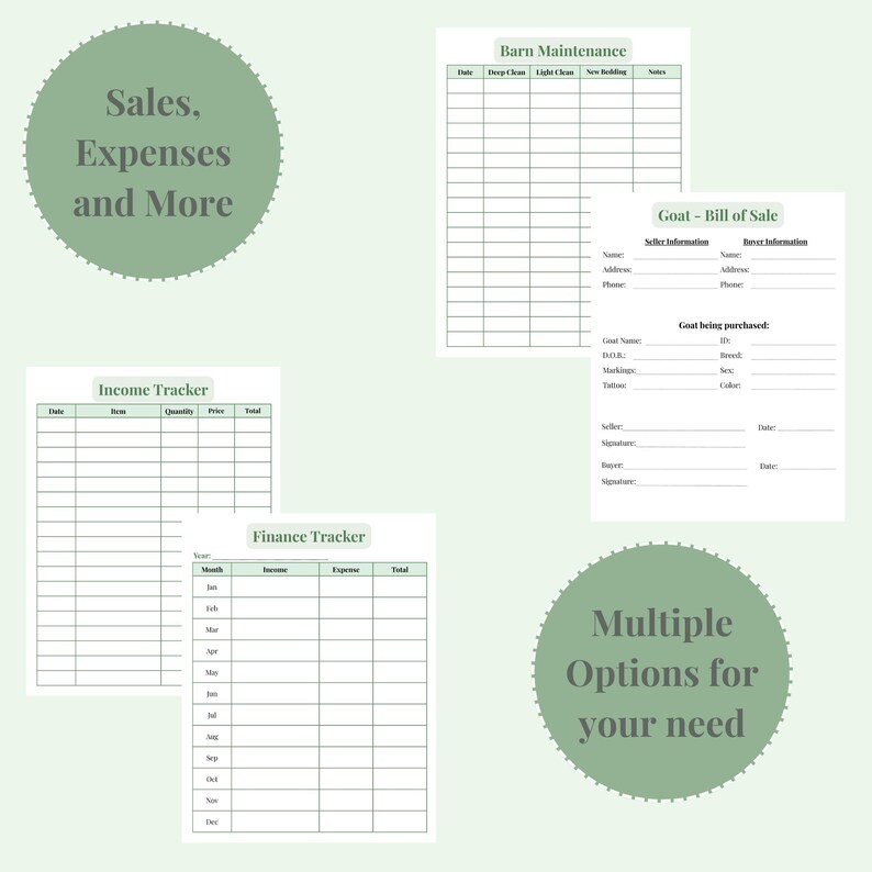 Goat Record Keeping Log Book: Farm & Milk Records (PDF Download) - Etsy