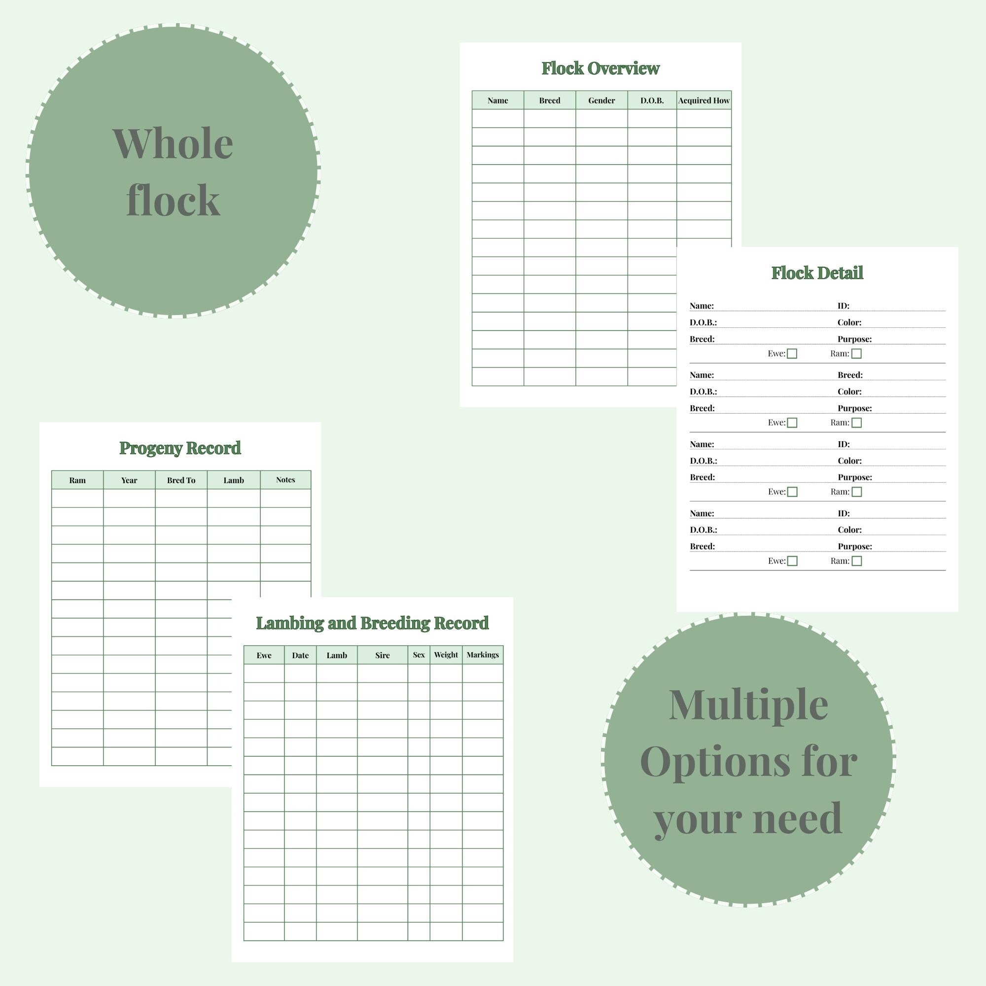 Sheep Record Keeping Log Book, Milk, Lambing, Wool (PDF Printable) - Etsy