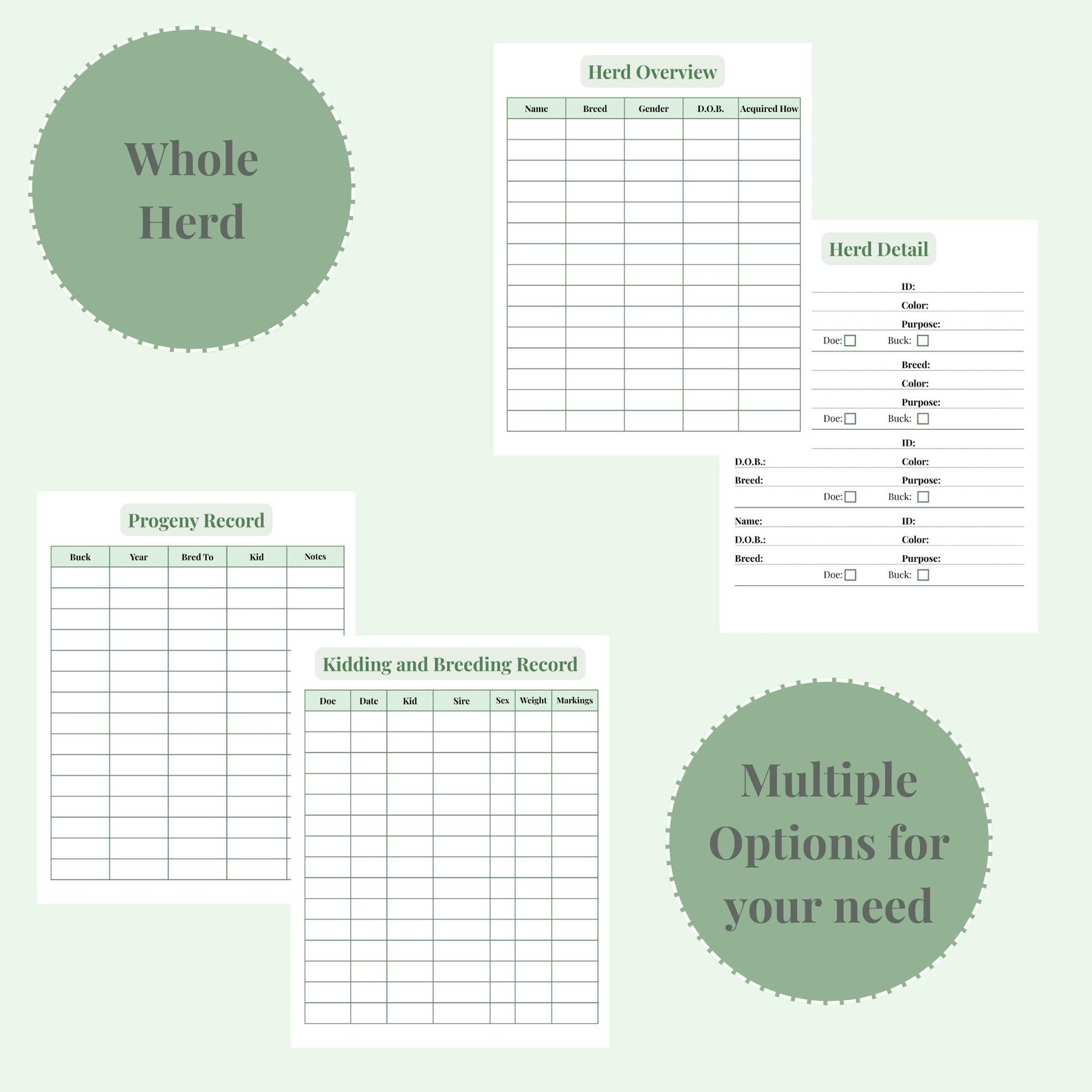 Goat Record Keeping Log Book: Farm & Milk Records (PDF Download) - Etsy