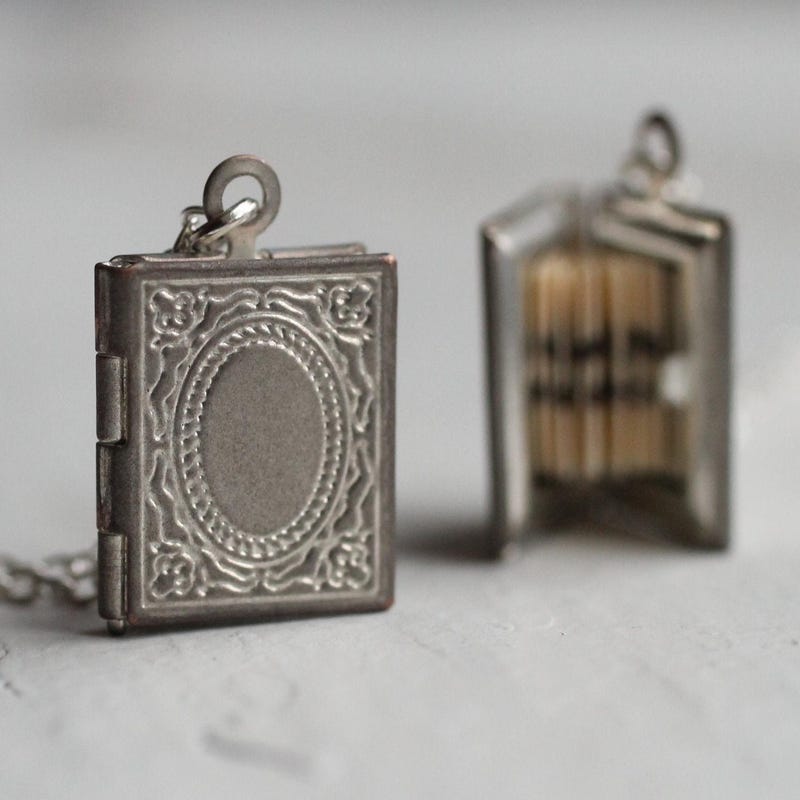 Book Necklace - Etsy