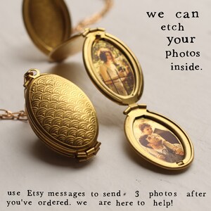 Personalized Gold Art Deco Locket: Folding Photo Locket With Custom ...