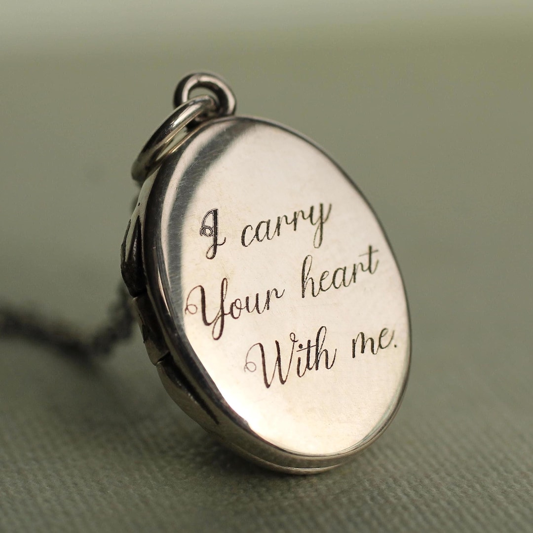 Engraved Sterling Silver Photo Locket: Personalized Memorial Locket ...