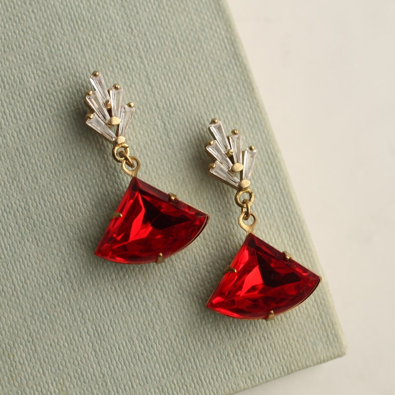 Red Ruby Earrings - Etsy