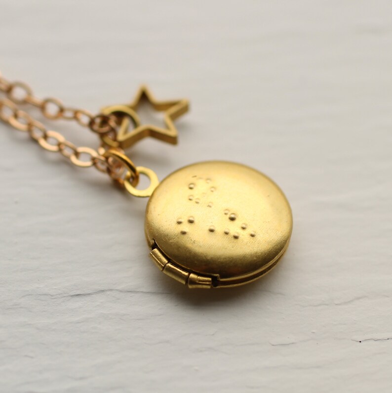 Zodiac Necklace Personalised Star Sign Locket Constellation - Etsy