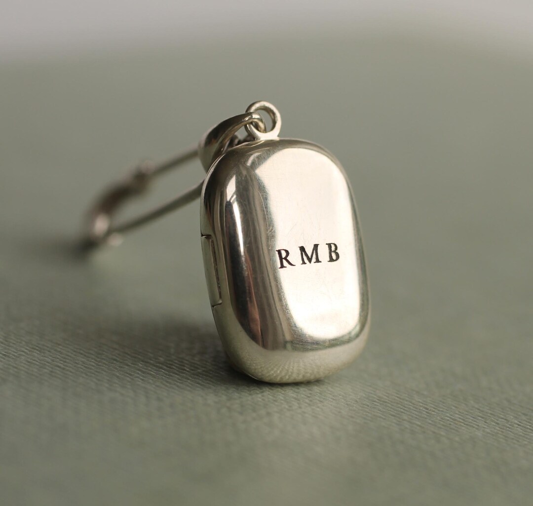 Sterling Silver Photo Locket Brooch Pin, Bouquet Pin for Weddings ...