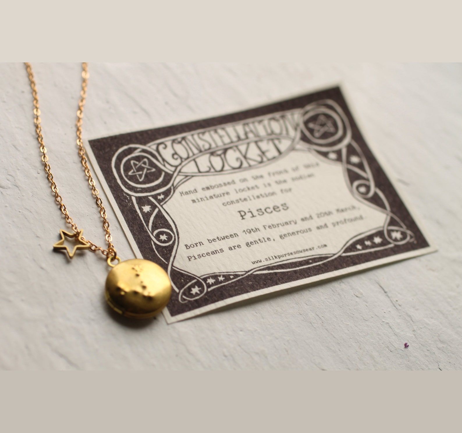 Zodiac Necklace Personalised Star Sign Locket Constellation - Etsy