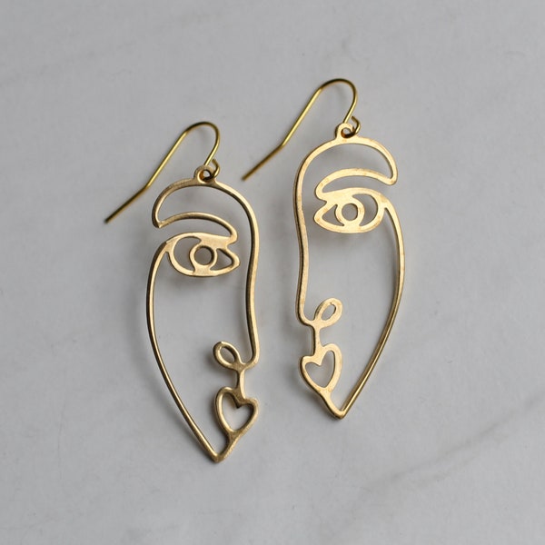 Wire Face Earrings - Etsy