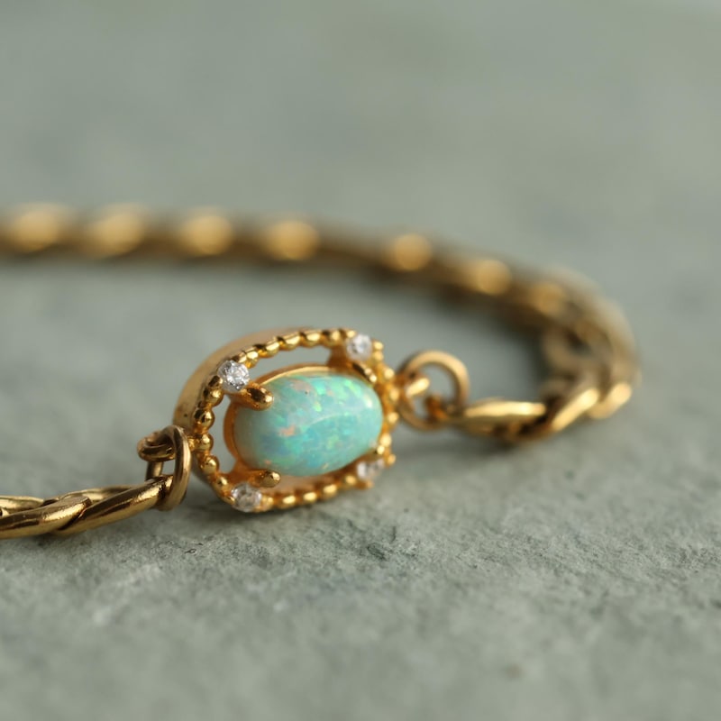 Antique Opal Gold Bracelets - Etsy UK