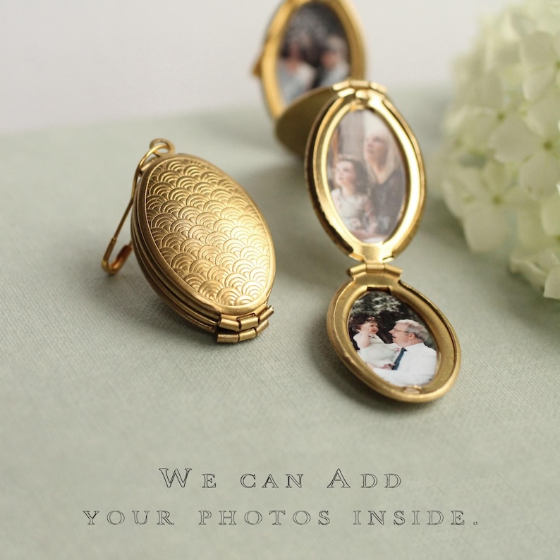 Personalized Bridal Photo Locket Brooch Pin: Charm for Wedding Bouquet ...