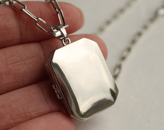 Extra Large Solid Silver Locket, Personalised Engraved, Classic ...