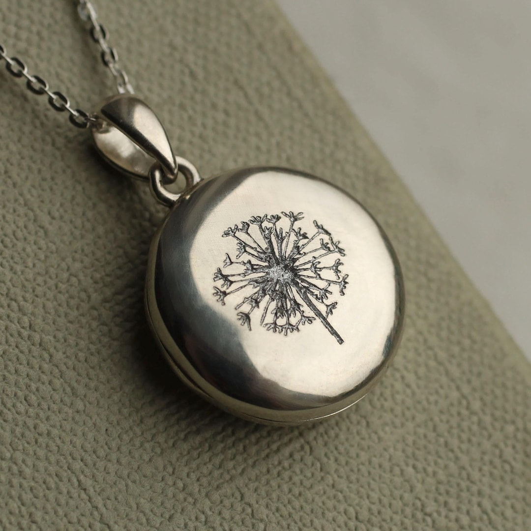 Dandelion Locket Necklace With Photos: Personalized Sterling Silver ...