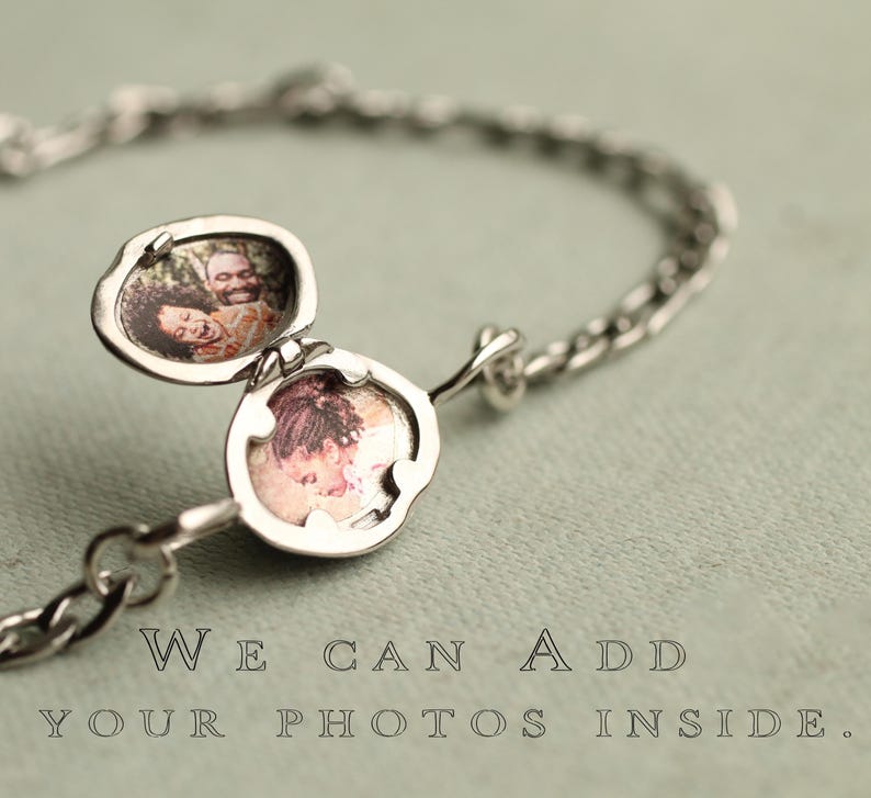 Personalized Sterling Silver Locket Bracelet: Engraved Sentimental ...