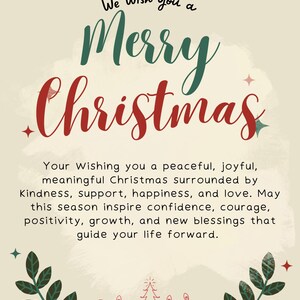 Printable Merry Christmas Card | Holiday Greeting (digital Download) - Etsy