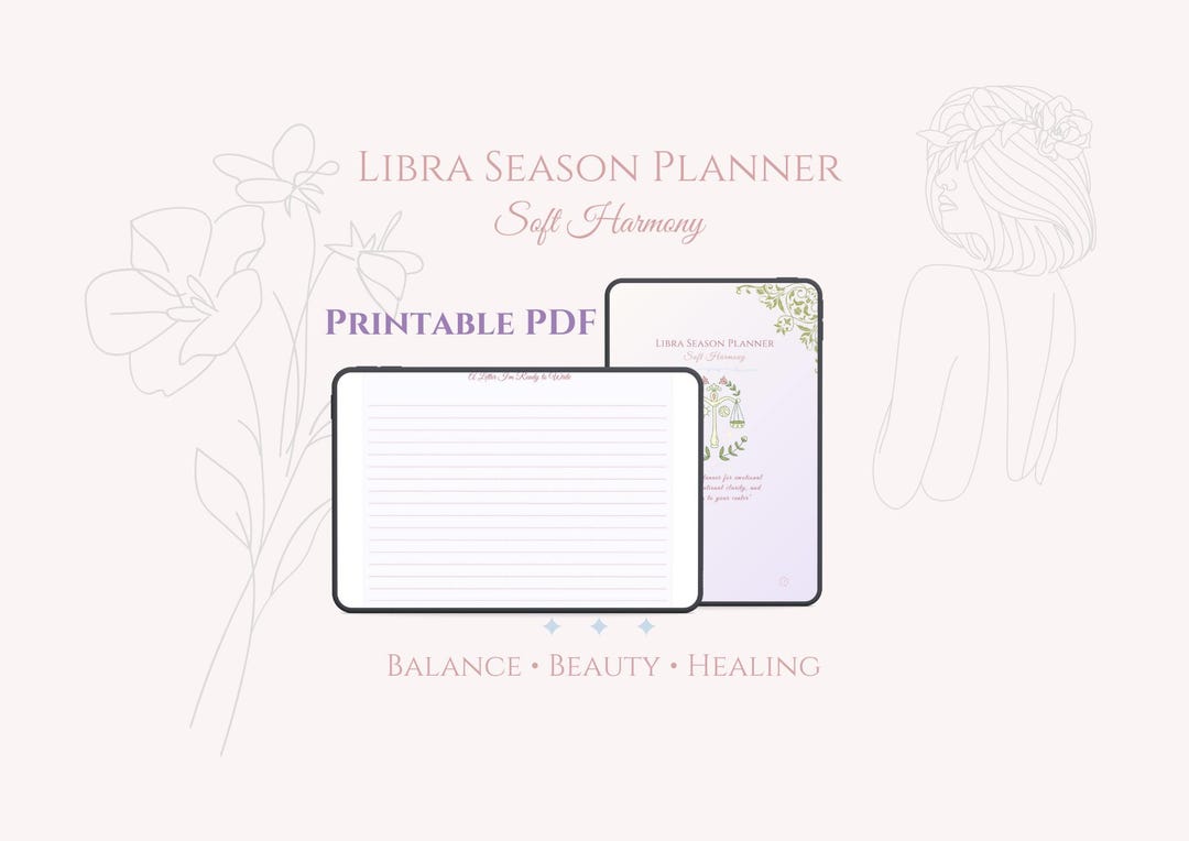 Libra Season Planner – Printable Self-care Journal, Zodiac Balance ...