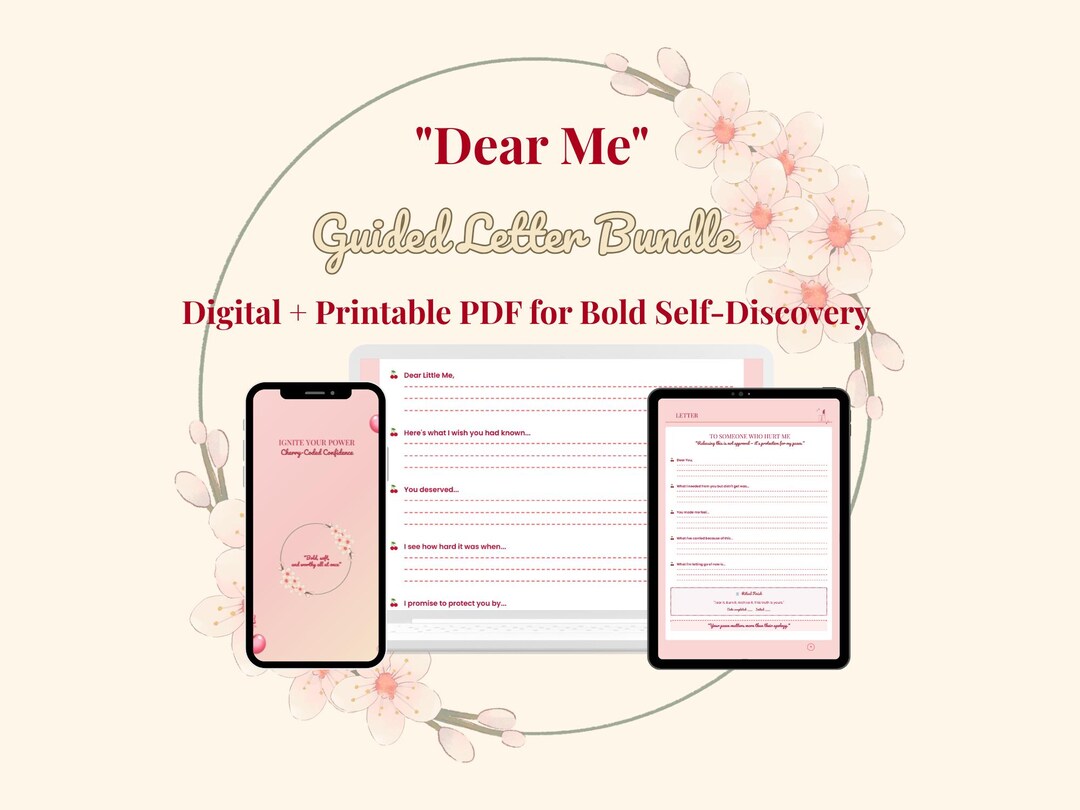 Dear Me Letter Bundle | Cherry-coded Emotional Healing Journal | Guided ...