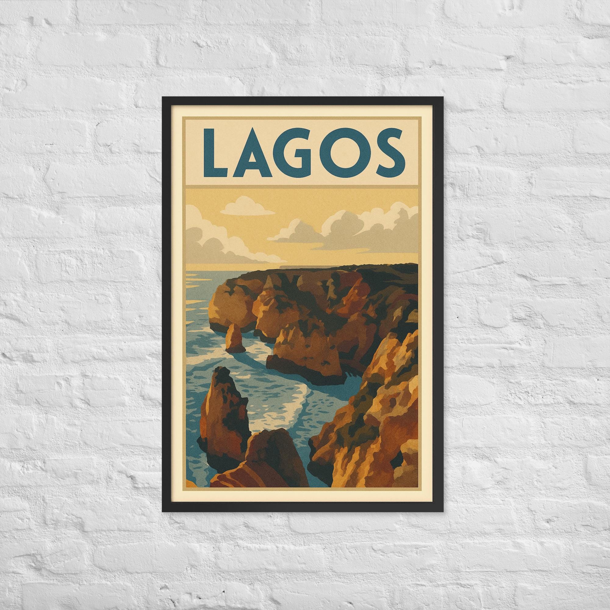 Lagos Algarve Art Deco Poster – Vintage Portugal Wall Art - Etsy