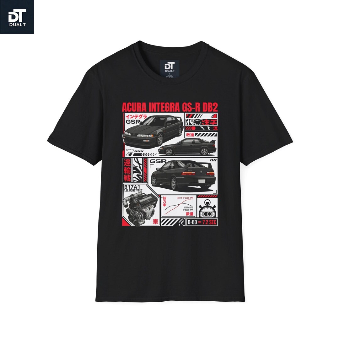 Acura Integra GS-R DB2 JDM Streetwear Unisex Softstyle Graphic T-shirt ...