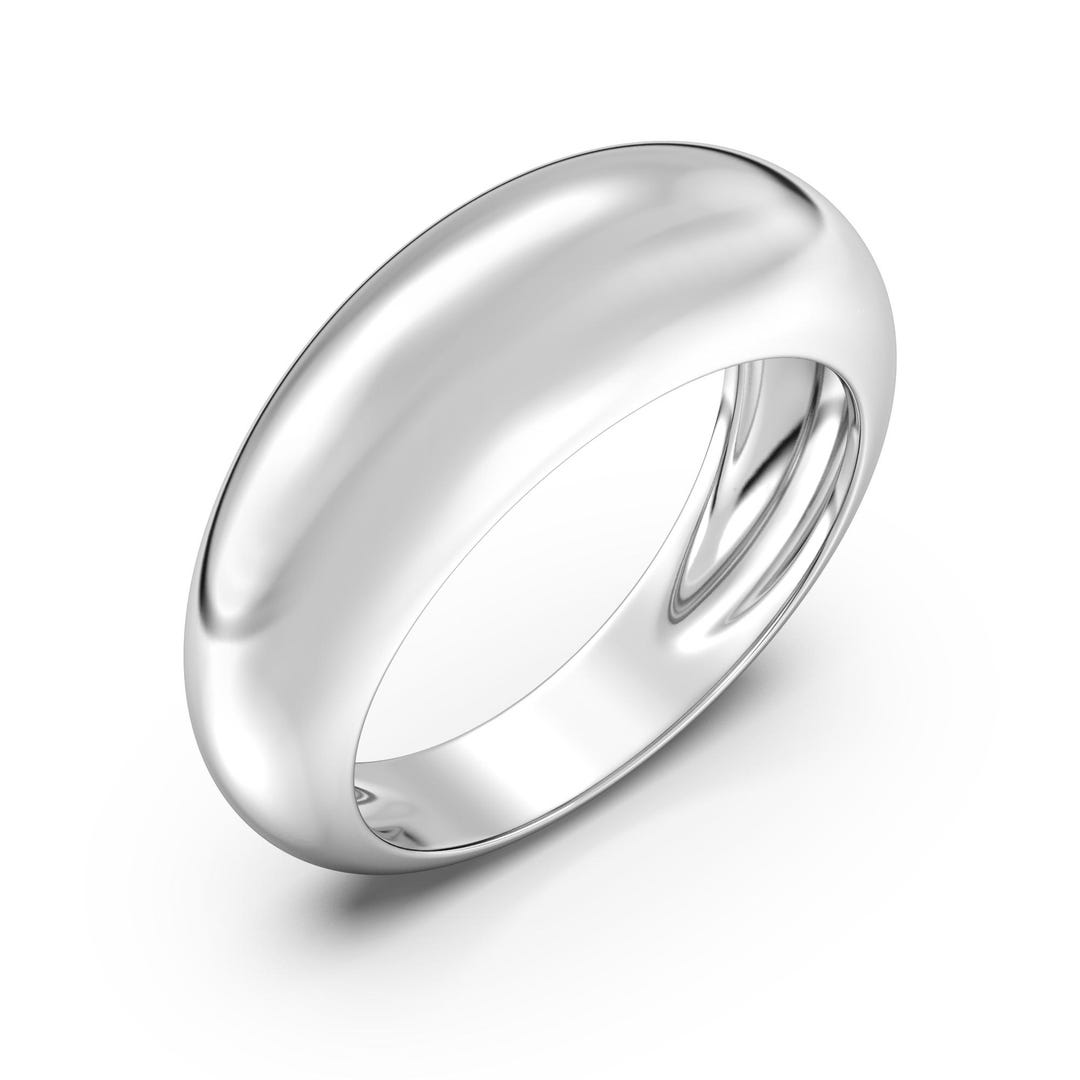 Classic Sterling Silver Dome Band Ring, Comfort Fit - Etsy